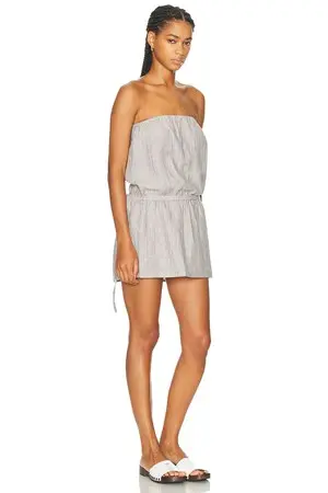 DEIJI STUDIOS Strapless Linen Mini Dress