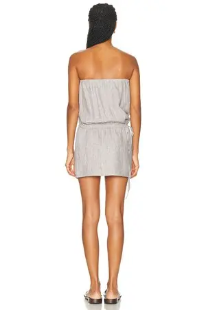 DEIJI STUDIOS Strapless Linen Mini Dress