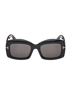 TOM FORD Venetia Sunglasses - Shiny Black & Smoke