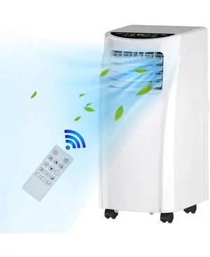 GYMAX 8000btu 3-in 1 Portable Air Conditioner Cooler Fan Dehumidifier Ashrae W/ Wheels - White