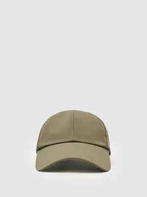 REISS Embroidered-Logo Tech Baseball Cap Sage Green