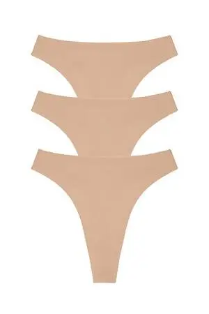 NEGATIVE UNDERWEAR Base High Thong 3-pack - Buff