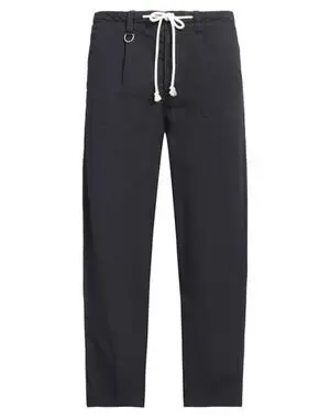 PAOLO PECORA Relaxed Fit Cropped Trousers - Navy