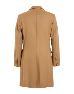Sandro Felted Single-breasted Coat - Camel
