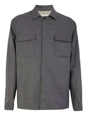 Eleventy Long-sleeve Patch-pocket Shirt - Grey