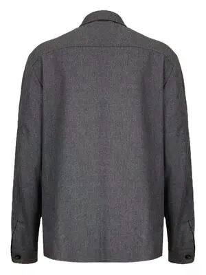 Eleventy Long-sleeve Patch-pocket Shirt - Grey