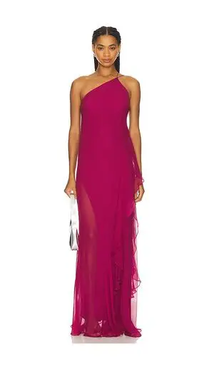 THE SEI One Shoulder Ruffle Gown