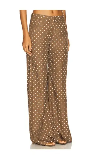 Amanda Uprichard Saddler Pants - Chocolate Brown Polka Dot