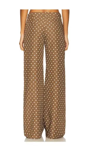 Amanda Uprichard Saddler Pants - Chocolate Brown Polka Dot