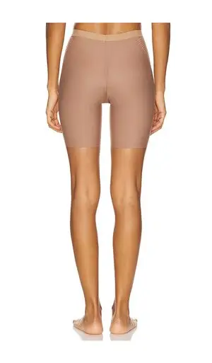 Spanx Shape Invisible Supima Cotton Mid Thigh Short In Tan - Cafe Au Lait