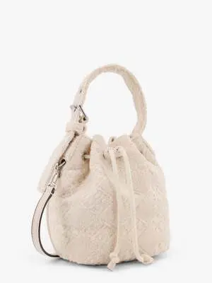 Tory Burch T Monogram Terry Mini Canvas Bucket Bag - White