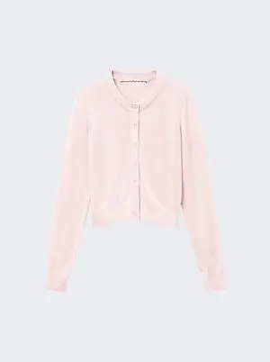Alexander Wang Cropped Crewneck Cardigan Pink