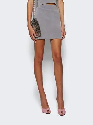 Alexander Wang Mini Skirt With Embossed Logo - Grey