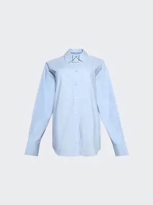 Alexander Wang Oversized Button-down Shirt With Necklace - Blue