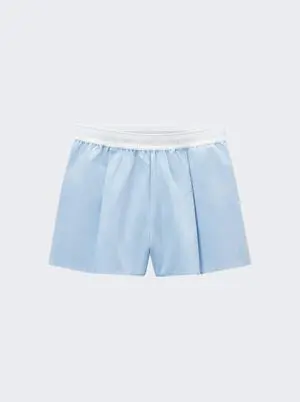 Alexander Wang Short With Logo Elastic Oxford - Blue