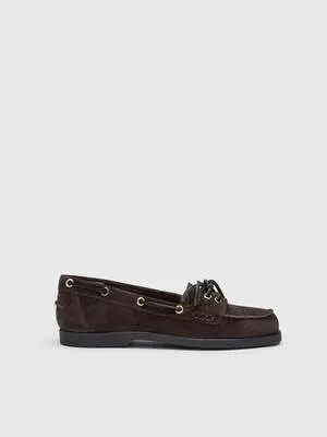 ATP ATELIER Nesso Suede Boat Shoes - Walnut