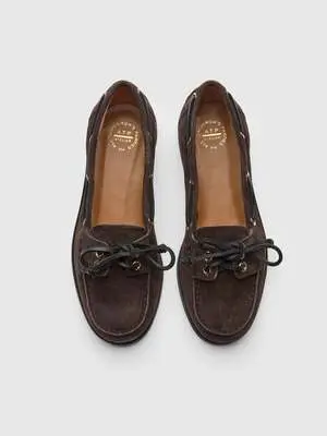 ATP ATELIER Nesso Suede Boat Shoes - Walnut