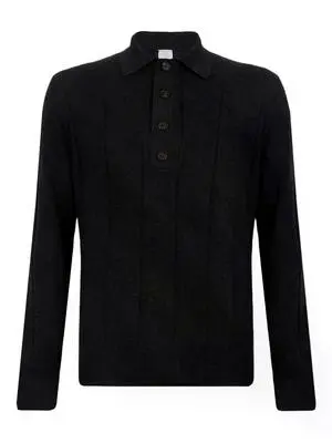 Eleventy Long-sleeve Ribbed Polo Shirt