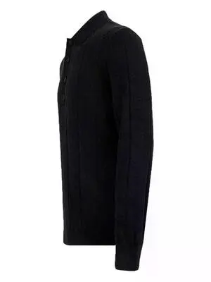 Eleventy Long-sleeve Ribbed Polo Shirt
