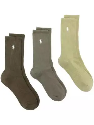 Polo Ralph Lauren Athletic Crew Socks Pack Of 3 - Green