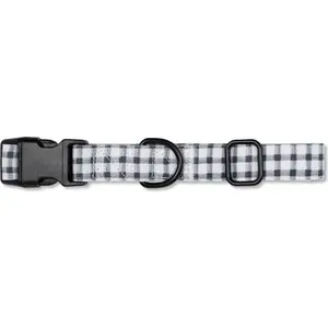 FRINGE STUDIO Painted Gingham Dog Collar - Black