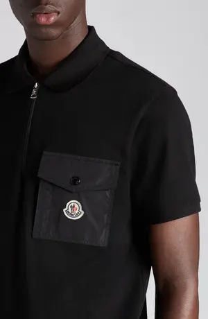 Moncler Logo Patch Pocket Zip Polo