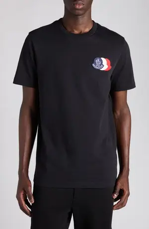 Moncler Logo Patch Cotton T-shirt - Dark Navy Blue