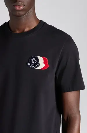 Moncler Logo Patch Cotton T-shirt - Dark Navy Blue