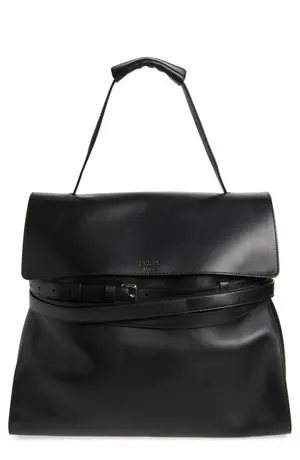 Moschino Jumbo Tie Me Leather Tote - Black