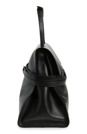Moschino Jumbo Tie Me Leather Tote - Black