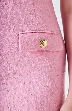 Endless Rose Tweed Button-up Mini Dress - Pink