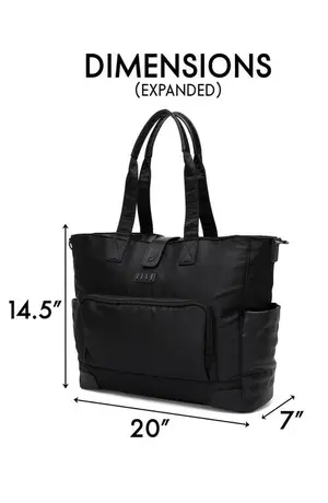 ELLE Voyage 25l Twill And Vegan Leather Weekender Duffle Bag - Black