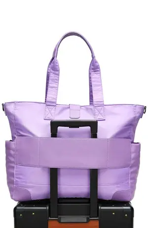ELLE Voyage 25l Twill And Vegan Leather Weekender Duffle Bag