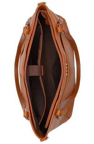 ELLE 33l Vegan Leather Weekender Duffle Bag - Brown