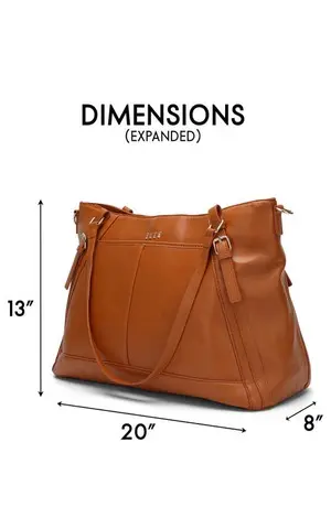 ELLE 33l Vegan Leather Weekender Duffle Bag - Brown