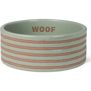 FRINGE STUDIO Wax Resist Stripe Medium Pet Bowl - Green