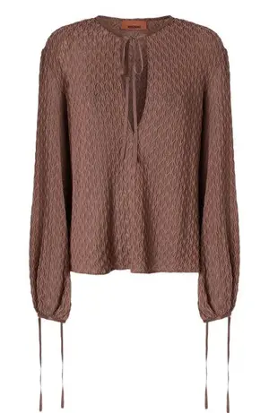Missoni Crew Neck Wool Blend Blouse - Beige