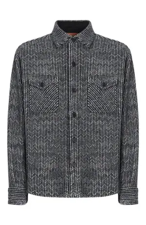 Missoni Overshirt In Wool-cotton Blend With Zigzag Pattern - Multicoloured