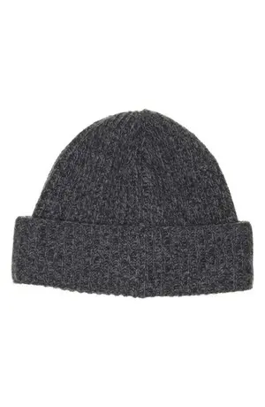 Moncler Logo Patch Virgin Wool & Cashmere Beanie - Black