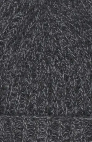 Moncler Logo Patch Virgin Wool & Cashmere Beanie - Black