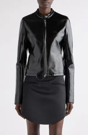 COURREGES City Vinyl Biker Jacket - Black