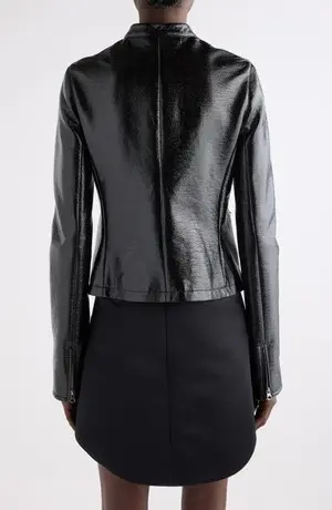 COURREGES City Vinyl Biker Jacket - Black