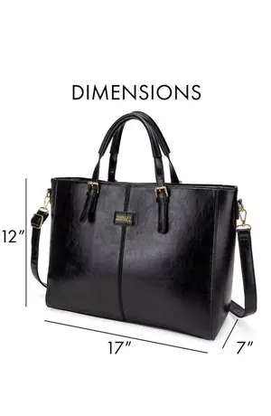 Badgley Mischka Julia Vegan Leather Weekender Duffel Bag - Black