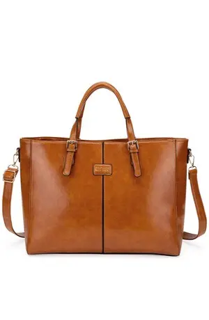 Badgley Mischka Julia Vegan Leather Weekender Duffel Bag - Brown