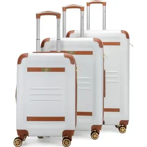 19V69 ITALIA 3-piece Expandable Spinner Luggage Set - White
