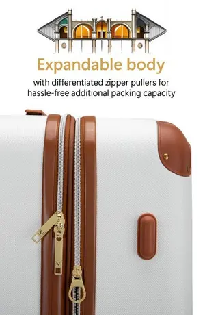 19V69 ITALIA 3-piece Expandable Spinner Luggage Set - White