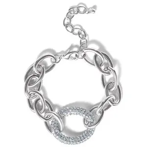 Jessica Simpson Tone Pavé Oval Link Bracelet
