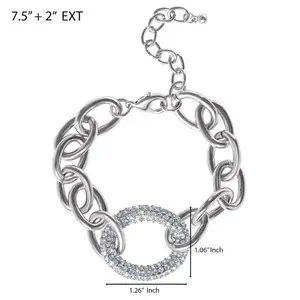 Jessica Simpson Tone Pavé Oval Link Bracelet