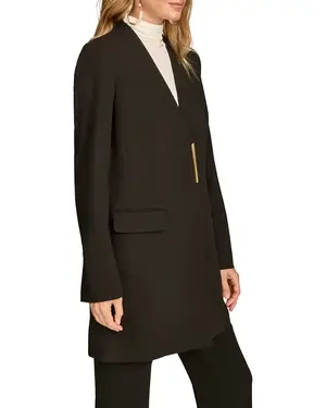 Donna Karan New York Collarless Blazer With Hardware Detail