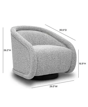 TOV FURNITURE Rory Boucle Swivel Chair - Grey